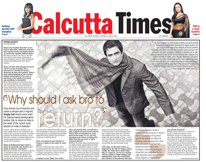 Calcutta Times 2009 » Producer, Actor: Sanjay Suri